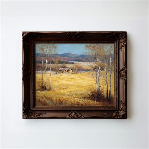 Autumn Landscape Rustic Country Cottage Autumn Wall Art Poster Fall