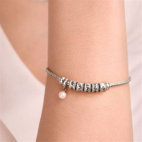Lena Toggle Bracelet With Pearl In Sterling Silver Theo Grace