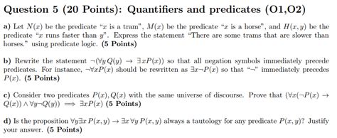 solved question 5 20 points quantifiers and predicates