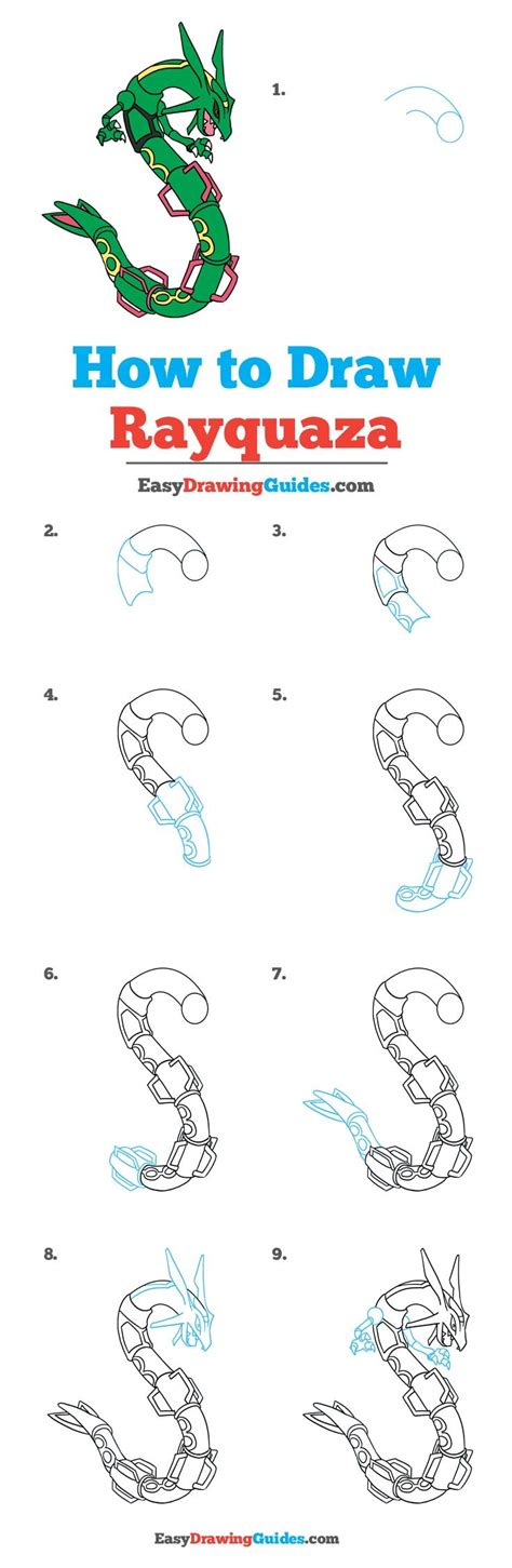 How To Draw Rayquaza Pokémon Rayquaza Easy Drawing Rayquaza Draw