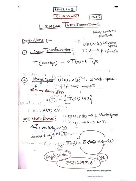 Unit 3 Linear Algebra Pdf