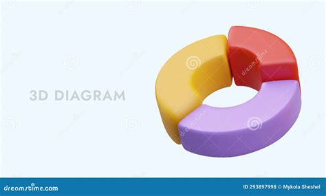 Donut Pie Chart With Sectors Of Different Colors Visualization Of Statistical Data Stock Vector