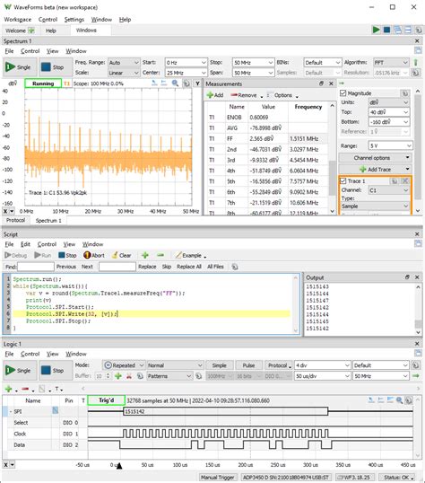 Spectrum Analyzer In Waveforms Sdk Test And Measurement Digilent Forum