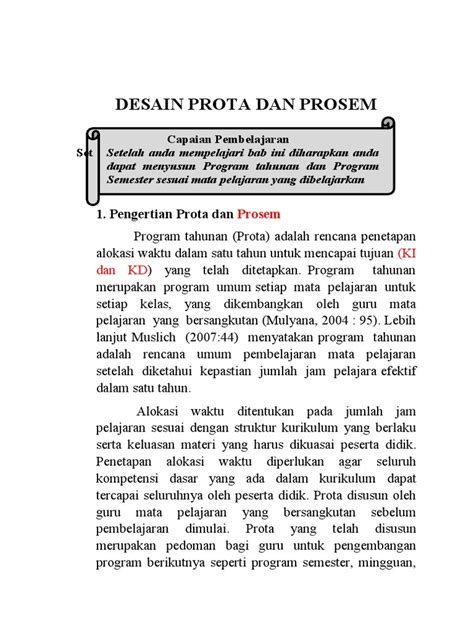 Desain Prota Dan Prosem Pdf