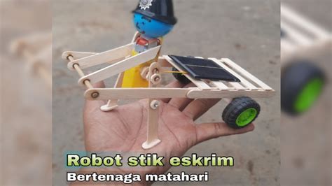 Diy Robot Stik Eskrim Tanpa Beterai Berjalan Dengan Cahaya Youtube
