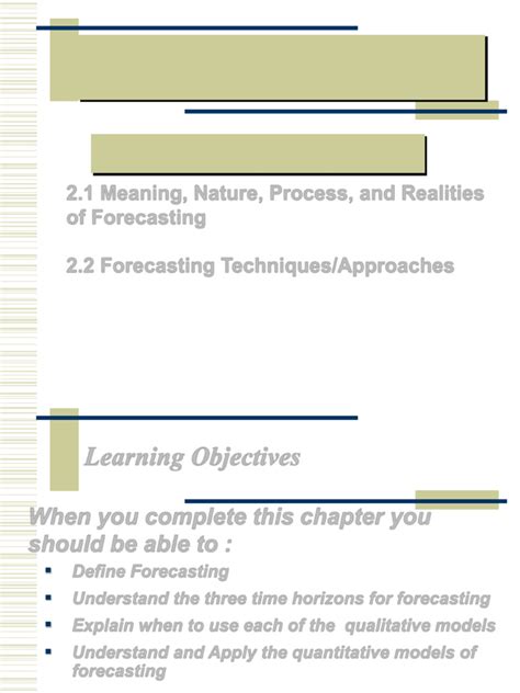 Ch2 Forecastingedited Pdf Forecasting Linear Regression