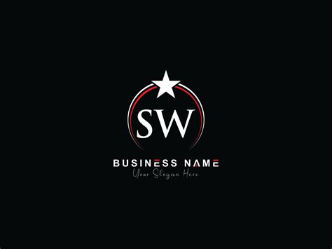 Minimalist Circle Sw Logo Icon Monogram Luxury Sw Royal Star Logo Template 26320840 Vector Art