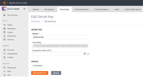 Secret Key Management Playfab Microsoft Learn