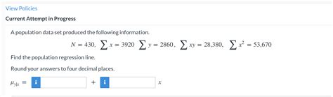 solved a population data set produced the following