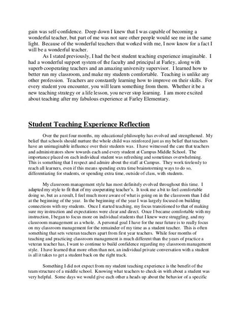 Student Self Reflection Example