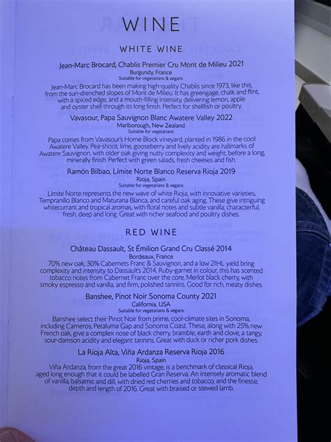 Ba First Class Wine List Rwine