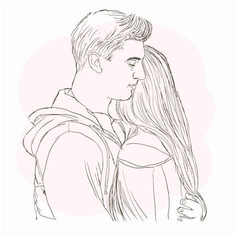 Молодая влюбленная пара объятия любящей пары пара обнимаются и флиртуют целуются Премиум