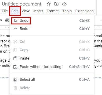 Google Docs How To Use Page Breaks Technipages