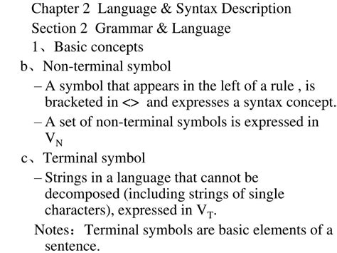 Ppt Chapter 2 Language And Syntax Description Section 1 Alphabet
