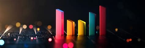 3d rendering chart bars colored on dark background premium ai