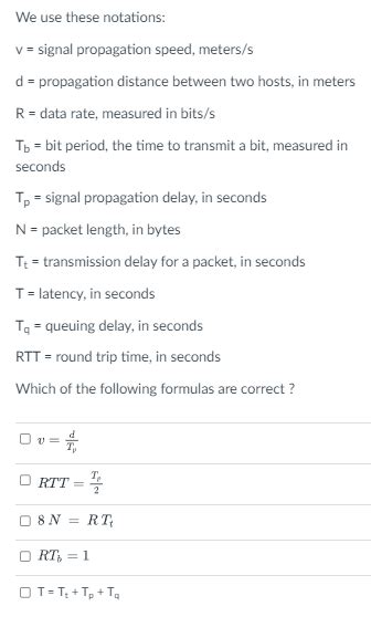 Solved We Use These Notationsv ﻿signal Propagation Speed
