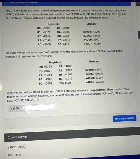 Solved An Lc 3 Computer Starts With The Following Register