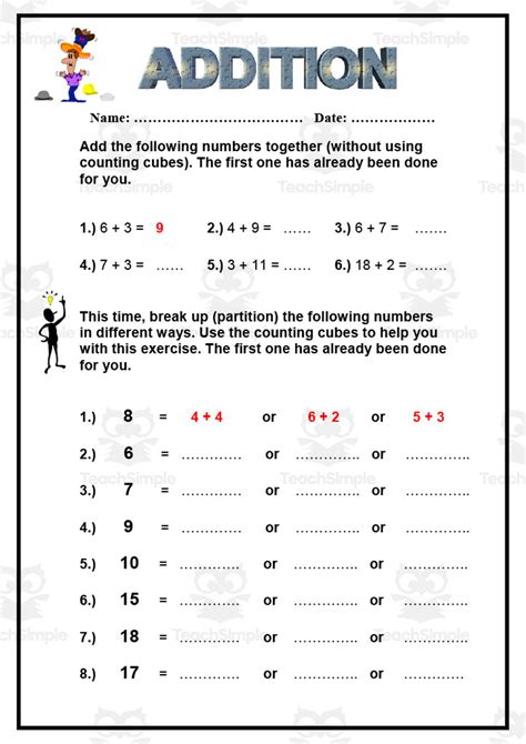 Addition Worksheet By Teach Simple