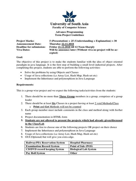 Java Object Oriented Project Guidelines Pdf Java Programming