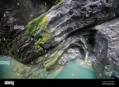 Karst Terrain Features There Are Fast Streams And Small Pools In The