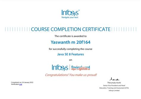 yaswanth m on linkedin infosysspringboard java