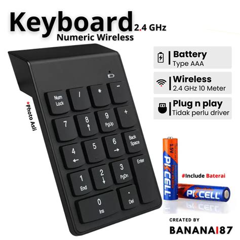 Jual Keypad Numeric Wireless 2 4ghz 10m Num Lock Pad Keyboard Angka