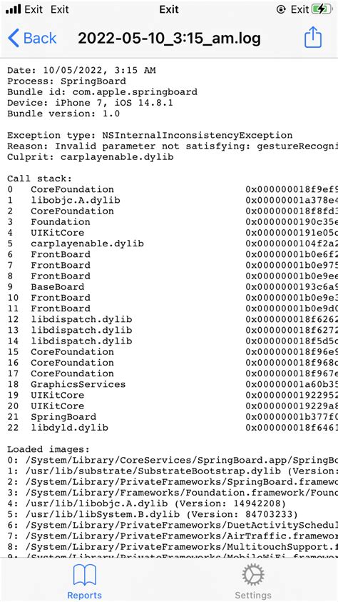 springboard crash · issue 74 · ethanarbuckle carplay cast · github
