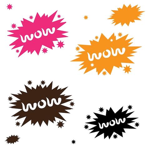 Premium Vector Wow Speech Expression With Text
