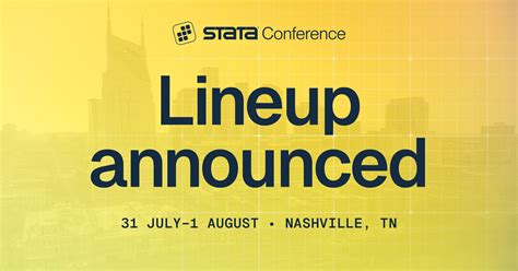 Stata The Full Program For The 2025 Stata Conference Is Now Available This Year S Conference