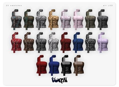Stylish Female Scarf Neck Bustier Sims 4 Cc Download