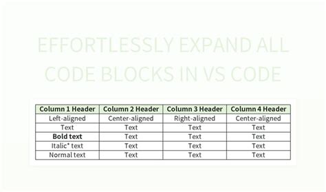 Effortlessly Expand All Code Blocks In VS Code Excel Template And Google Sheets File For Free
