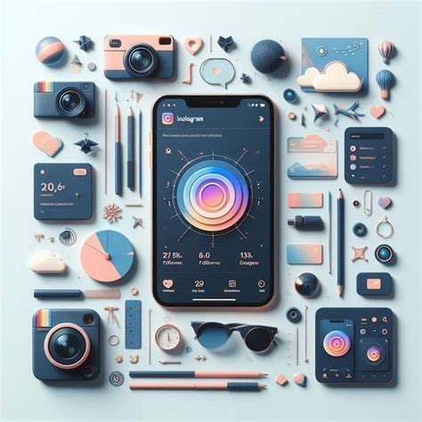 Instagram Social Media Vector Mockup Template Instagram Profile Gallery