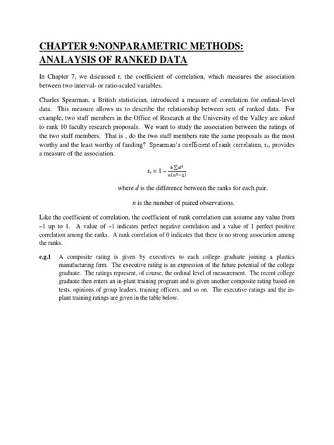 chapter 9 nonparametric methods analaysis of ranked data pdf