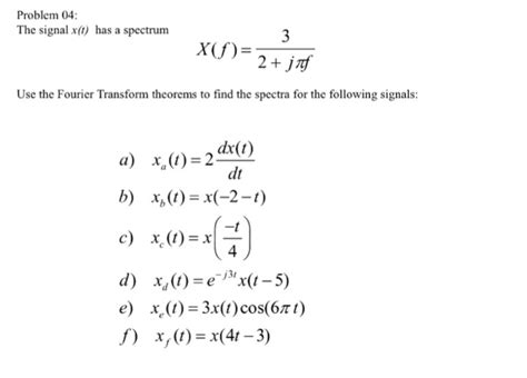 Solved The Signal X T Has A Spectrum X F J Pi F Chegg