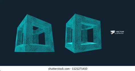 Cube Connection Structure D Grid Design Stock Vector Royalty Free Shutterstock