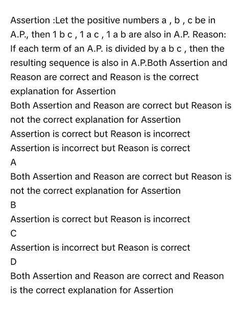 Solved Assertion Let The Positive Numbers A B C Be In Ap Then