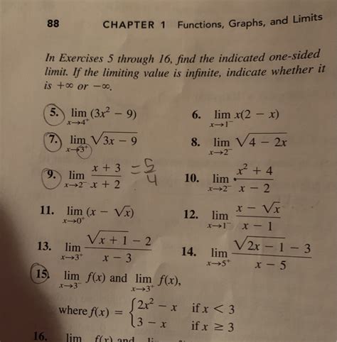 Solved 88 Chapter 1 Functions Graphs And Limits In