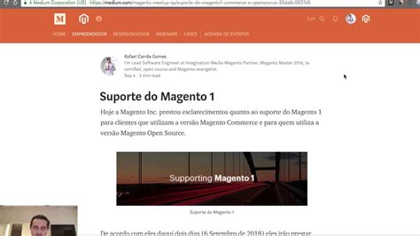 novidade do suporte ao magento1 commerce e opensource youtube
