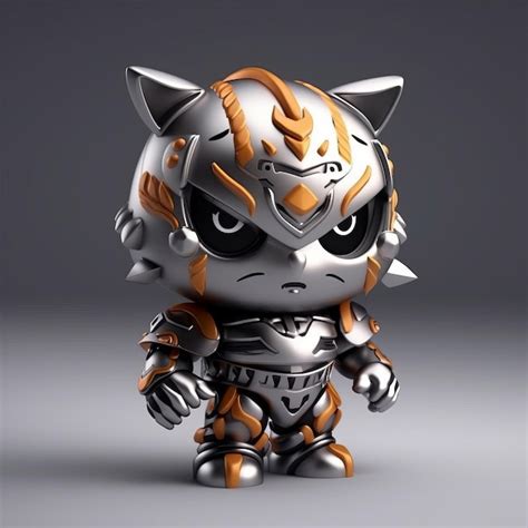 Modelo De Gato Prateado Com Ilustrações Exclusivas De Yokai E Desenhos Animados Cheios De Ação