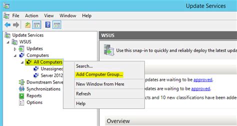 configure wsus computer groups the id10t manual