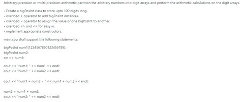 Solved Arbitrary Precision Or Multi Precision Arithmetic