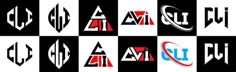 Cli Letter Logo Design In Six Style Cli Polygon Circle Triangle