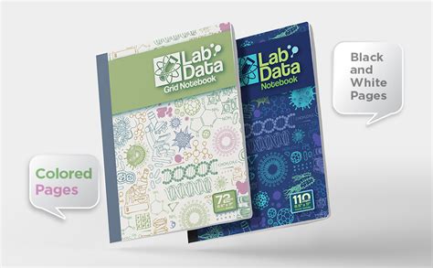 2 Lab Data Notebooks With Great Designs For Recording Rough Data In Lab Work Black And White Or