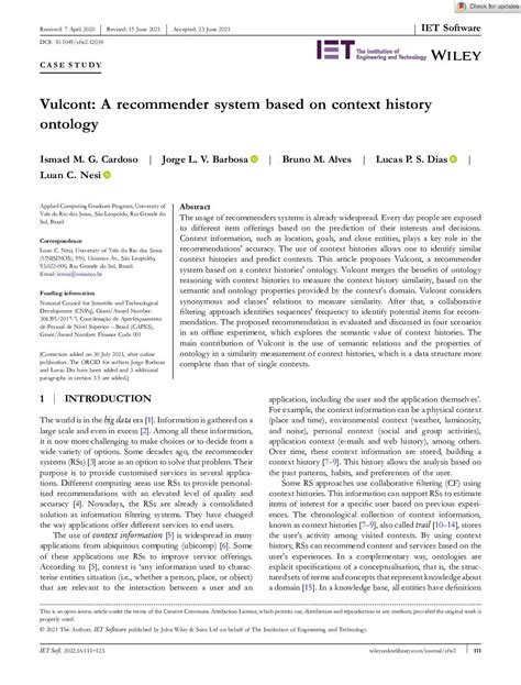 vulcont a recommender system based on context history ontology