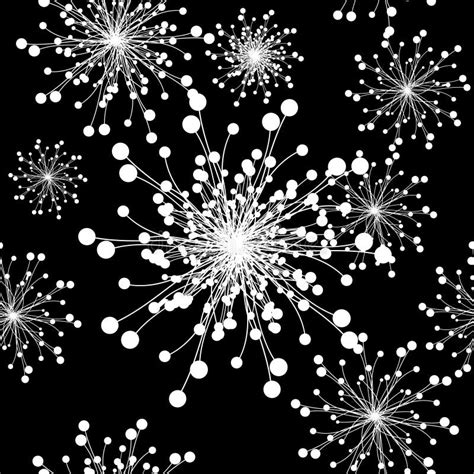 Firework Seamless Monochrome Pattern Vector Illustration Stock Illustration Illustration Of