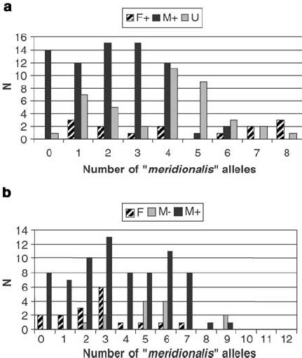 Histograms Of Individual Introgression For The Different Sex Classes Of Download Scientific