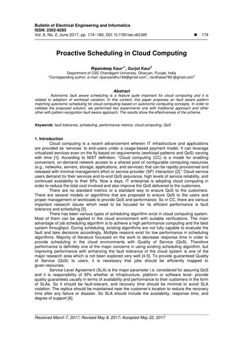 pdf proactive scheduling in cloud computing