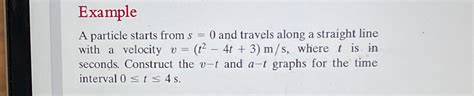 Solved ExampleA Particle Starts From S 0 And Travels Along Chegg Com
