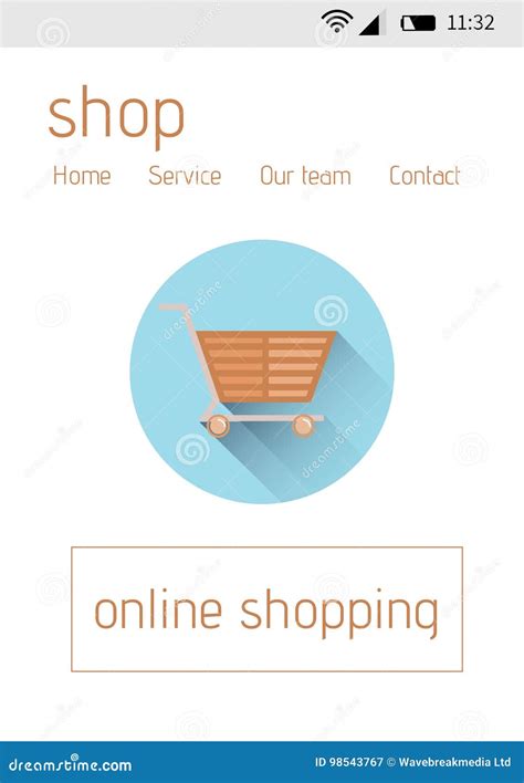 Online Shopping Interface Stock Illustration Illustration Of Blue 98543767
