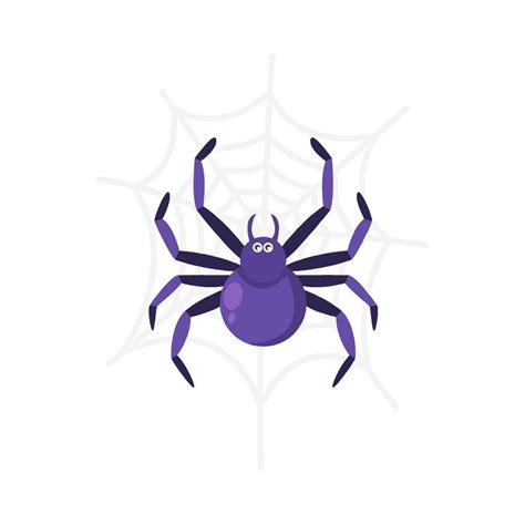 Spider In Spider Web Illustration Vector Art At Vecteezy